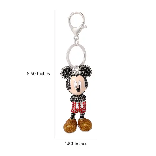 Disney Mickey Mouse Crystal Bag Charm Keychain