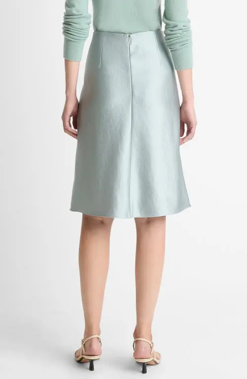 Vince Pebbled Satin Skirt - Aloe Stone
