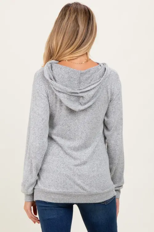 PINKBLUSH Maternity Nursing Hoodie - Heather Grey