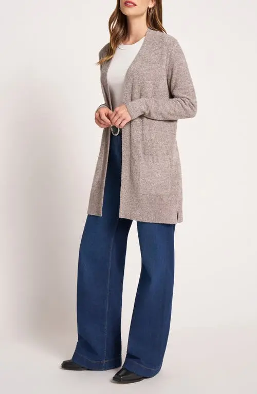 Matty M. Claire Longline Open Front Cardigan - Heather Pewter Grey