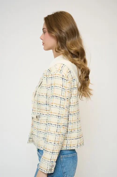 Central Park West Franki Hooded Tweed Jacket