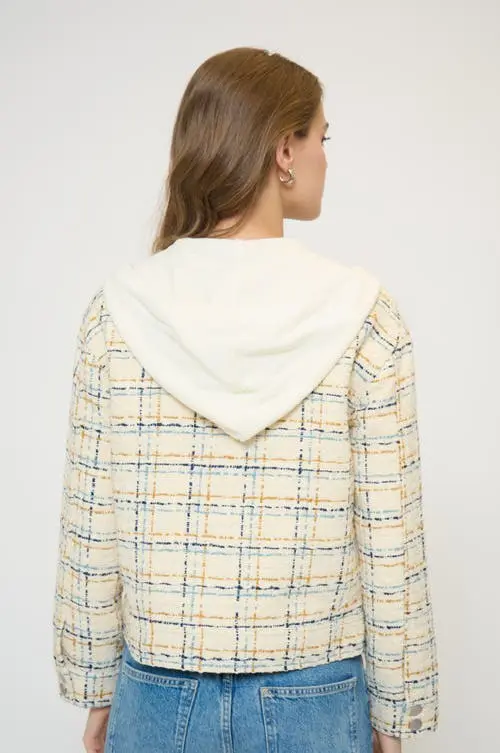 Central Park West Franki Hooded Tweed Jacket