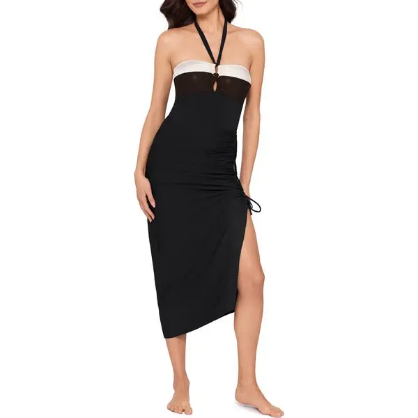 Magicsuit Ruched Side Tie Convertible Cover-up Maxi Skirt - Black