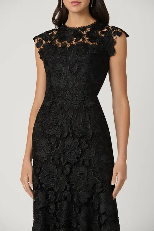 SHOSHANNA MIDNIGHT Midnight Lace Raven Gown