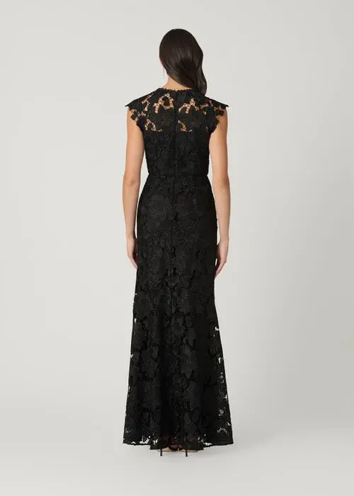 SHOSHANNA MIDNIGHT Midnight Lace Raven Gown