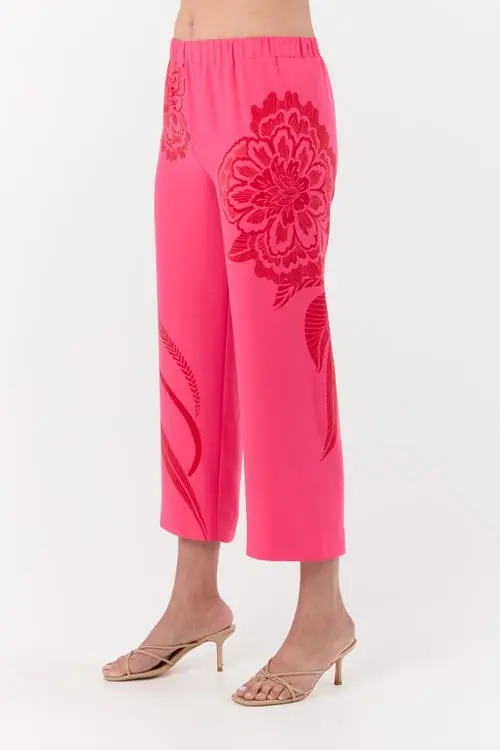 Trina Turk Statue Cropped Wide Leg Pants