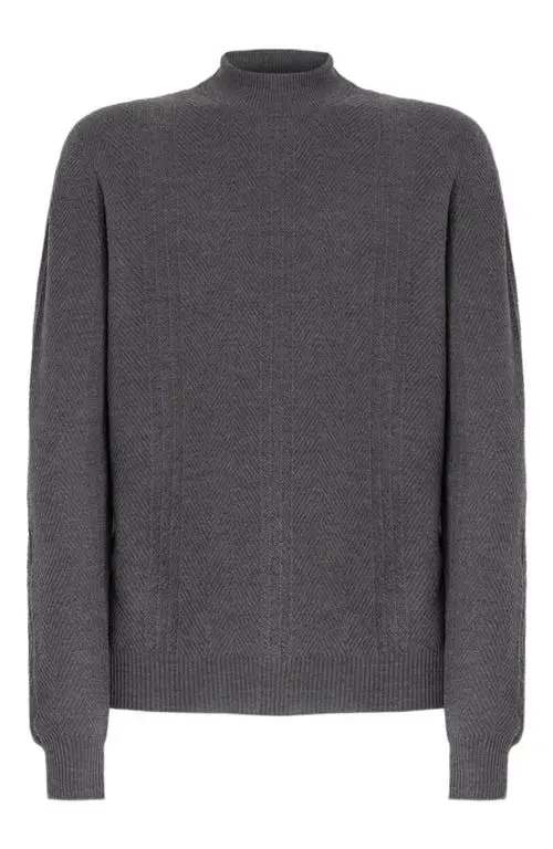 Missoni High-neck Chevron Wool Sweater - Grey