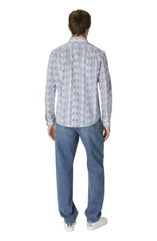 Missoni Poplin Cotton Shirt With Zigzag Pattern - Blue