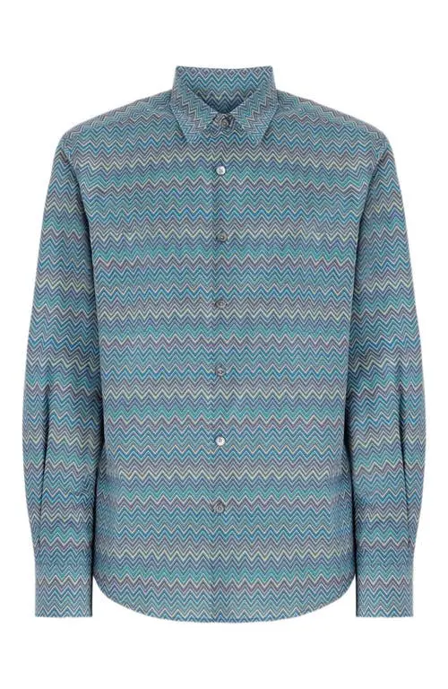 Missoni Poplin Cotton Shirt With Zigzag Pattern