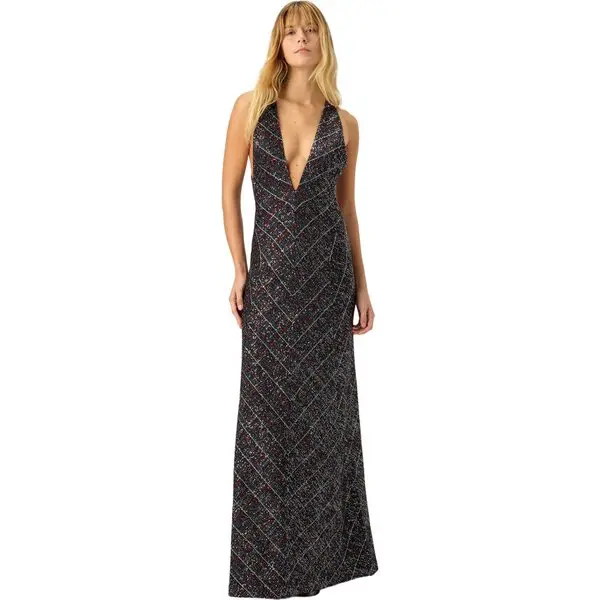 Missoni Long Dress With V-neck And Check Pattern - Multicoloured