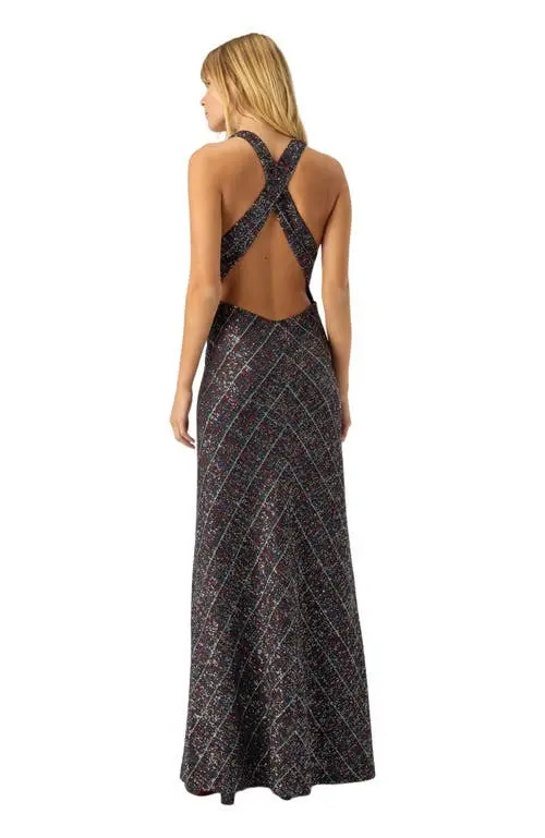 Missoni Long Dress With V-neck And Check Pattern - Multicoloured