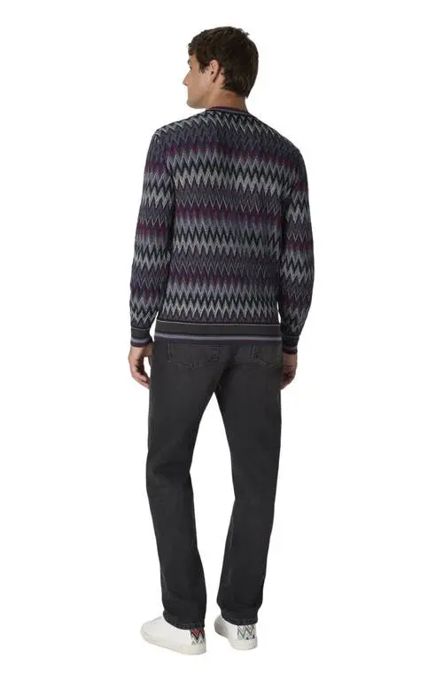 Missoni Crew Neck Sweater With 3d Zigzag Pattern - Multicoloured