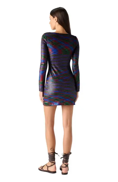 Missoni Long-sleeve Flame Pattern Mini Dress - Green & Purple