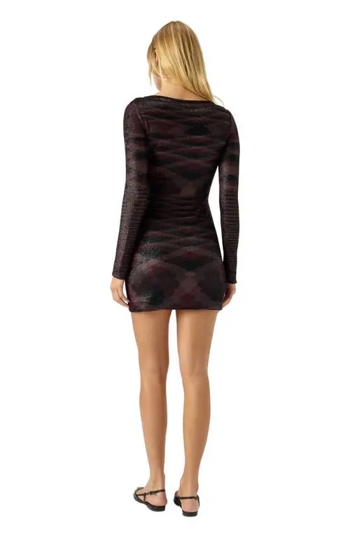 Missoni Long-sleeve Mini Dress With Flame Pattern - Multicoloured