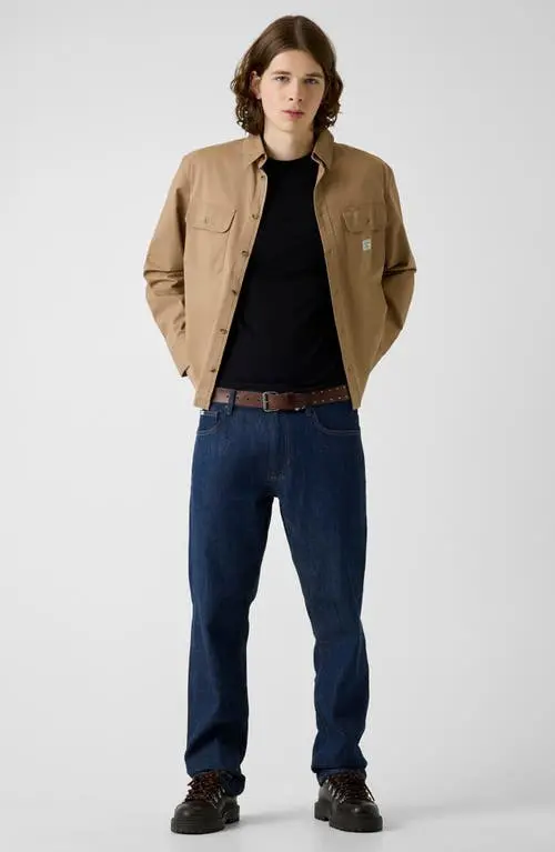 Guess Boxy Cotton Shirt Jacket - Tan