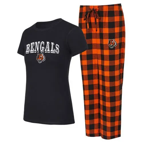 CONCEPTS SPORT Avondale T-shirt & Pants Flannel Pj Set - Black