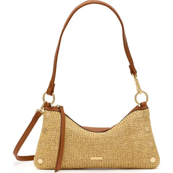 HAMMITT Kyle Shoulder Bag - Cocoa Raffia/gold