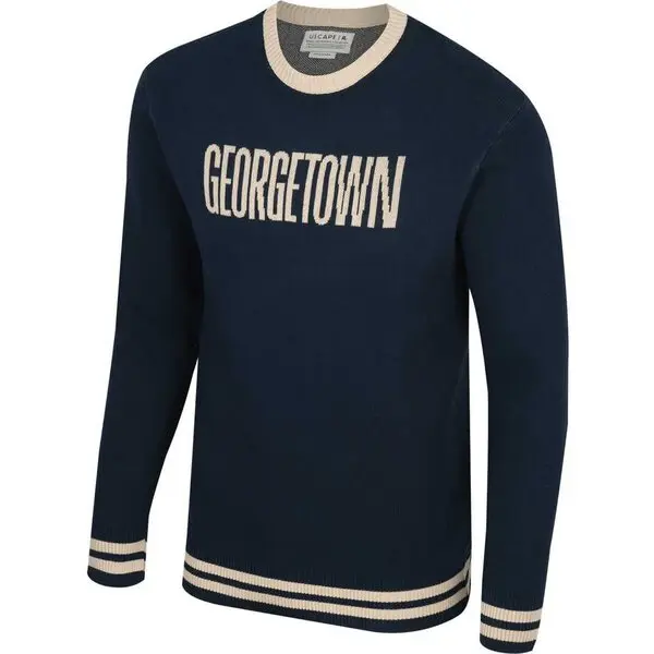 USCAPE APPAREL Georgetown Hoyas Renew Knit Vintage Pullover - Navy