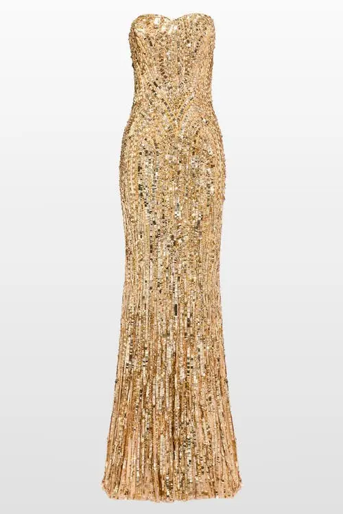 Jenny Packham Euphoria Sequin-embellished Strapless Dress - Illusion