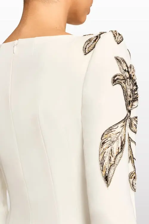 Jenny Packham Floral-embellished Maxi Dress - Vanilla