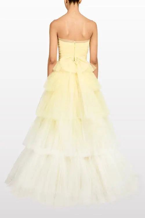 Jenny Packham Adore Tiered Bow Gown - Mimosa Ombre