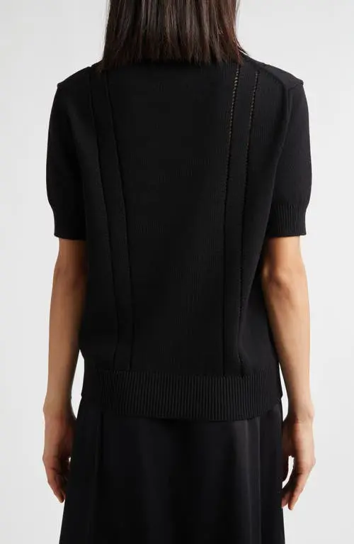 JIL SANDER Pointelle Knit Wool & Cotton Sweater