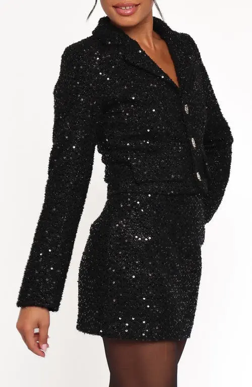 PETAL & PUP Valentina Sequin Crop Blazer