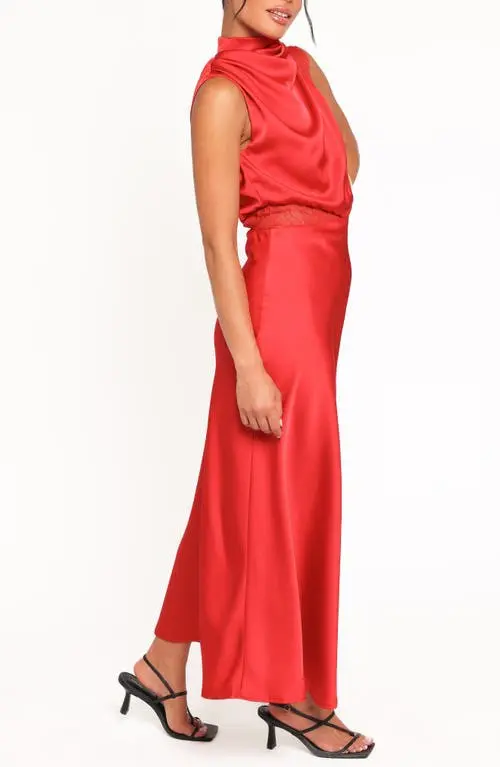 PETAL & PUP Satin Maxi Dress - Red