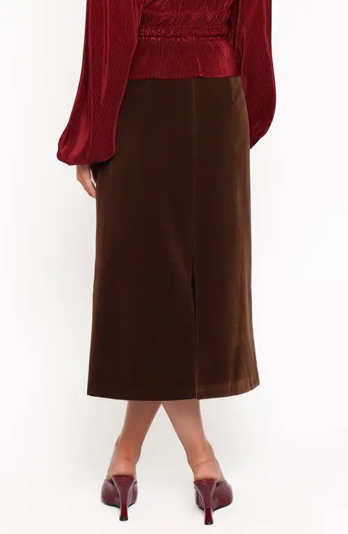 PETAL & PUP Halina Velvet A-line Midi Skirt