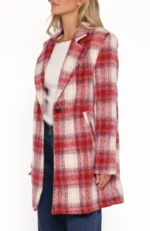 PETAL & PUP Travistine Longline Plaid Coat