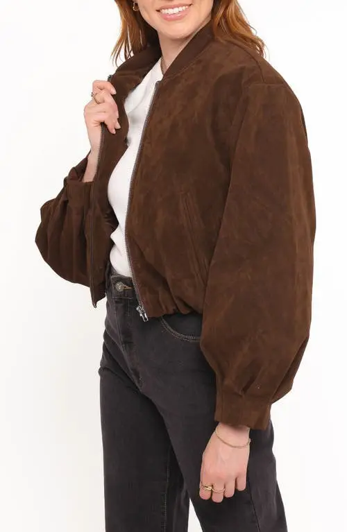 PETAL & PUP Faux Suede Bomber Jacket