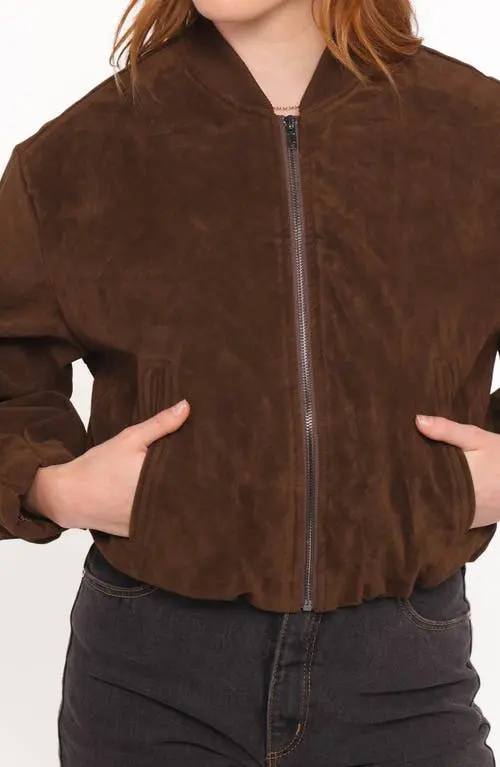 PETAL & PUP Faux Suede Bomber Jacket