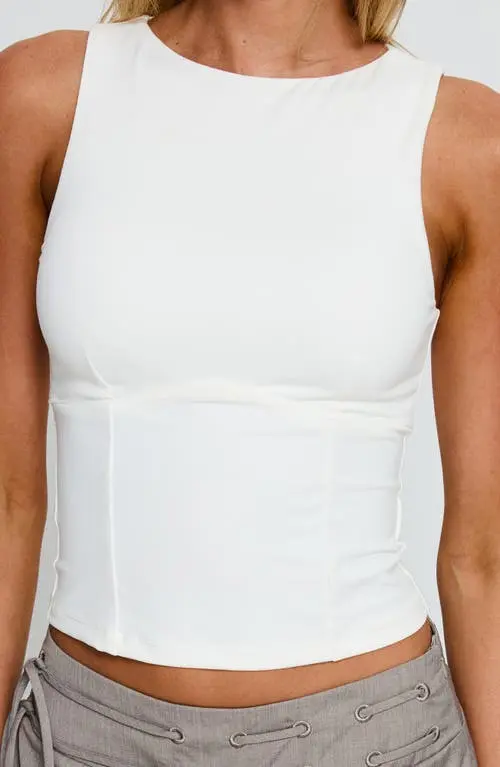Princess Polly Georgetta Fitted Crop Tank - Brown