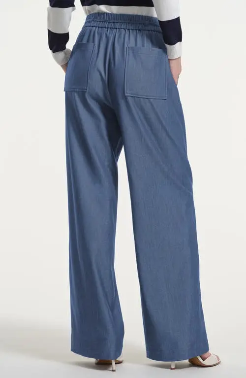 ISAAC MIZRAHI NEW YORK Cotton Chambray Pull-on Pants