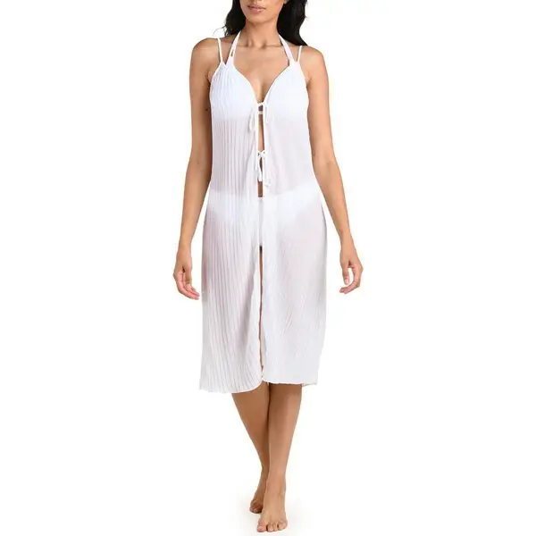 La Blanca Sunbeams Open Tie Front Cover-up - White
