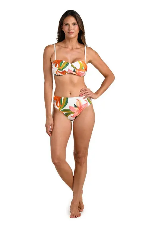 La Blanca Jungle Blossoms Bandeau Bikini Top