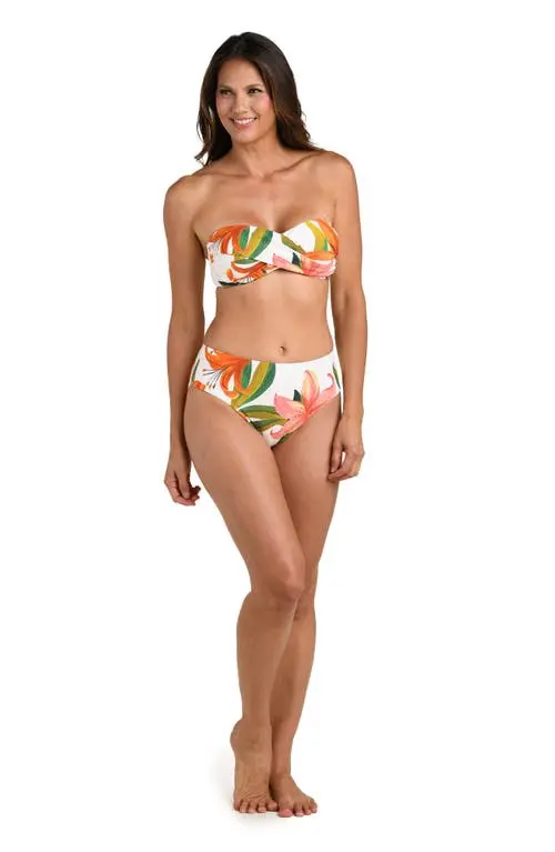 La Blanca Jungle Blossoms Bandeau Bikini Top