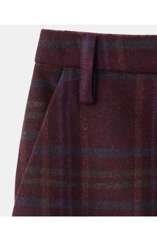 Mango Check Wrap Front Skirt