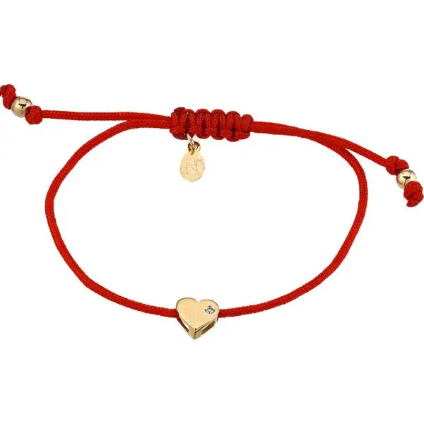 ZOE LEV Heart Fortune Bracelet - Red