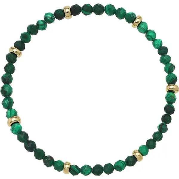 ZOE LEV 14k Gold Beaded Bracelet - Malachite