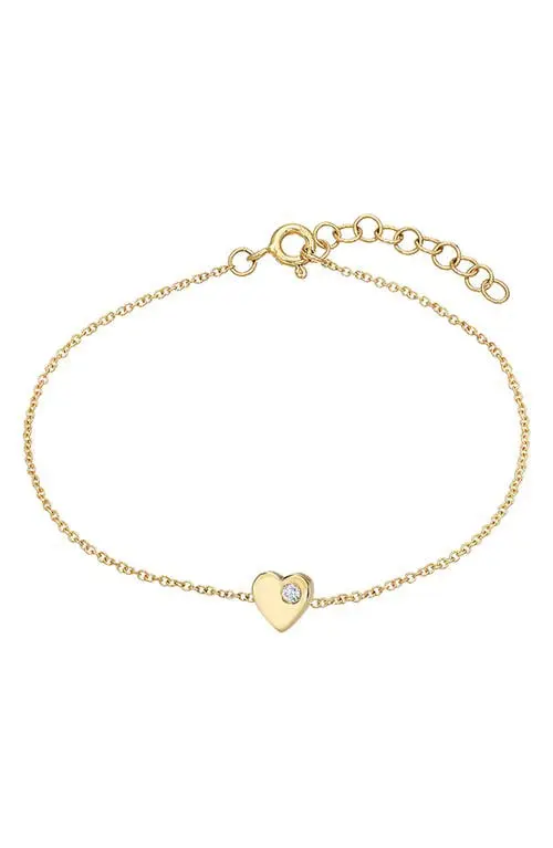 ZOE LEV Tiny Heart Chain Bracelet - Yellow Gold