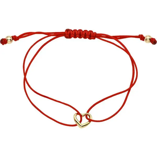 ZOE LEV Open Heart Fortune Bracelet - Red