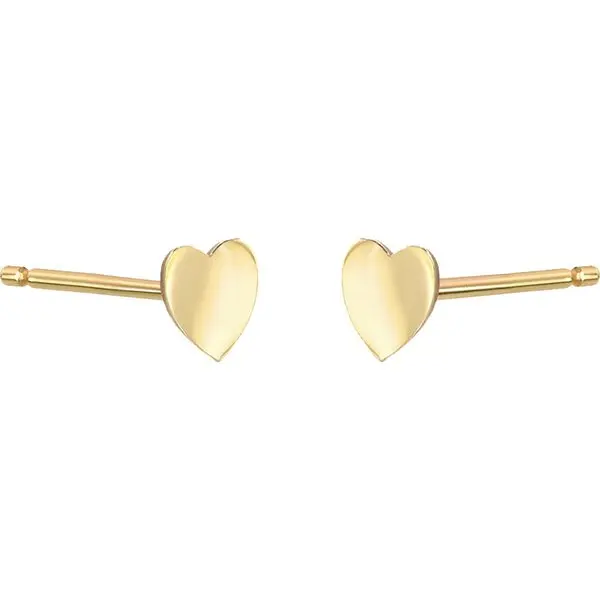 ZOE LEV Small Heart Stud Earrings - Yellow Gold