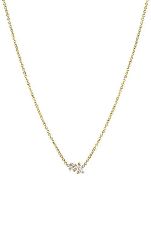 ZOE LEV Diamond Toi Et Moi Necklace - Yellow Gold
