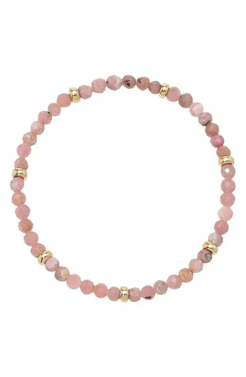 ZOE LEV Rhodochrosite & 14k Gold Beaded Bracelet - Pink