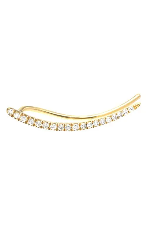 ZOE LEV Single Diamond Ear Crawler - Yellow Gold