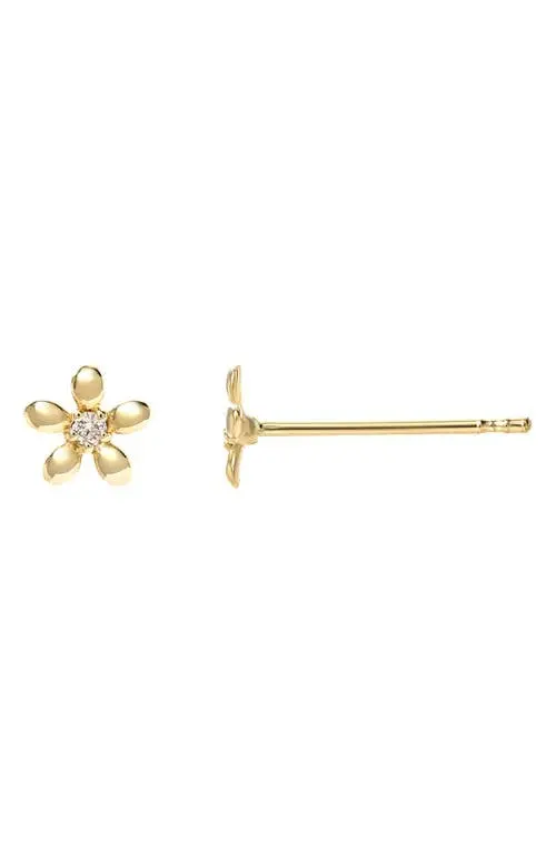 ZOE LEV Diamond Flower Stud Earrings - Yellow Gold