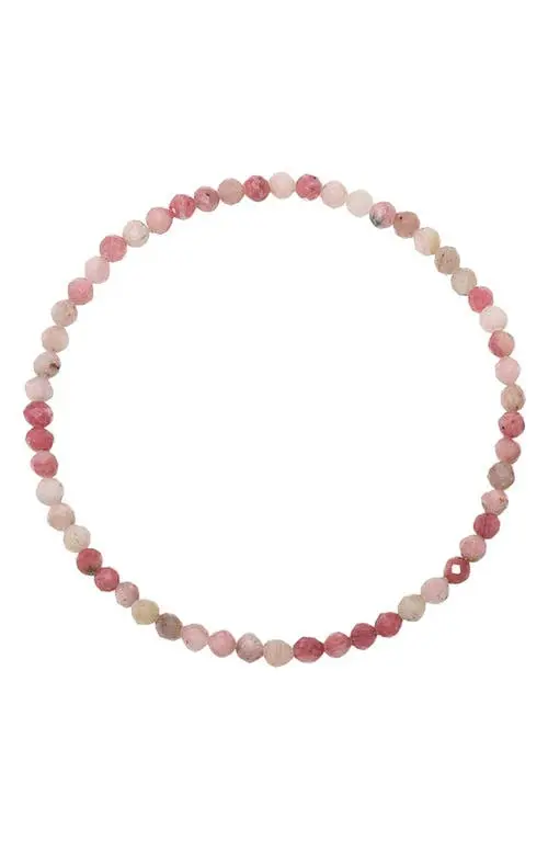 ZOE LEV Rhodochrosite Beaded Stretch Bracelet - Pink