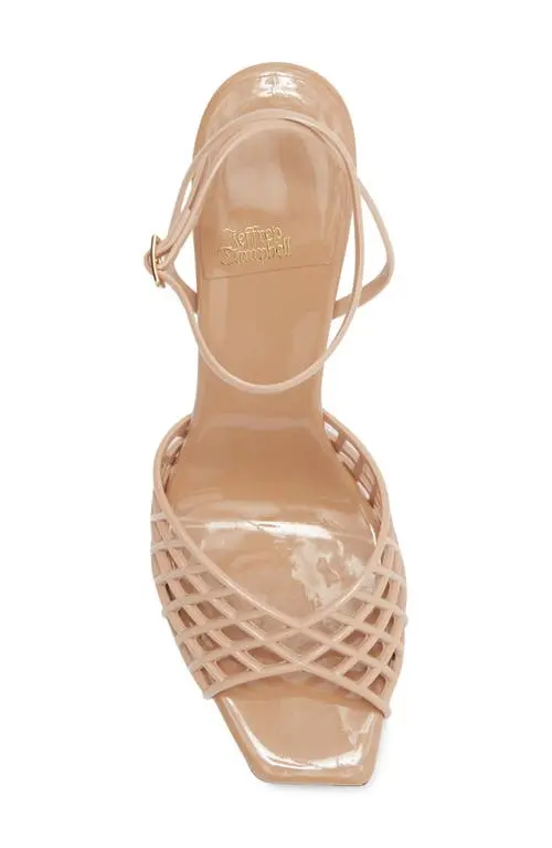 Jeffrey Campbell Lattix Ankle Strap Jelly Sandal - Natural