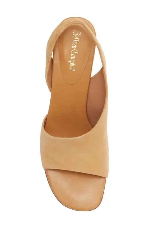 Jeffrey Campbell Pastiche Half D'orsay Sandal - Camel Suede